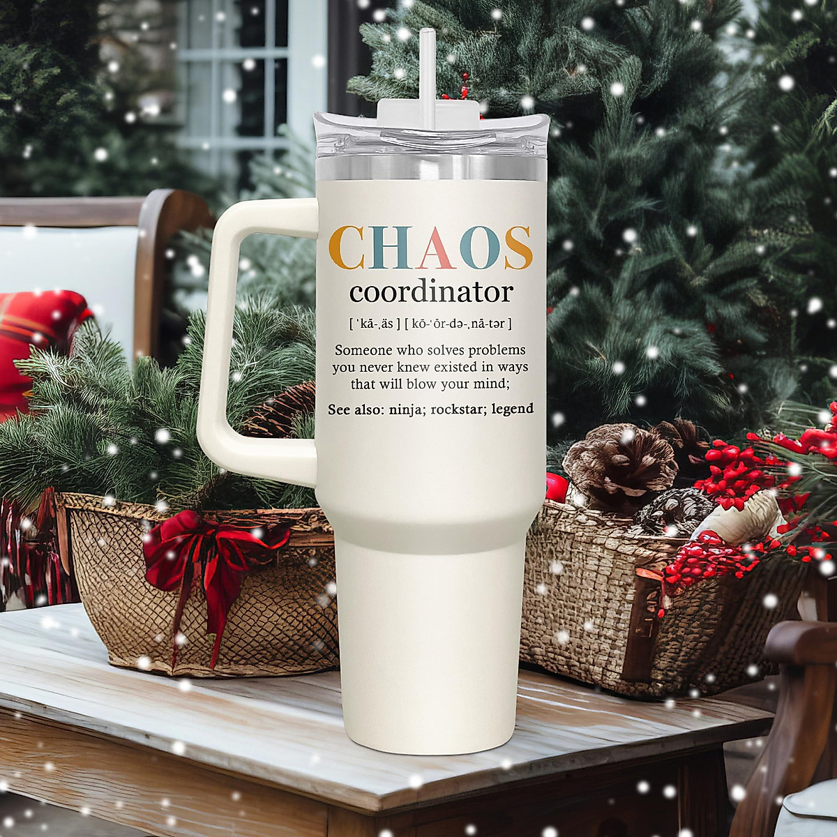 TEEZWONDER Funny Coworker Boss Gifts for Women - Insulated 40 Oz Tumbler With Handle - Mothers Day Birthday Appreciation Thank You Gifts for Women Coworkers Friends