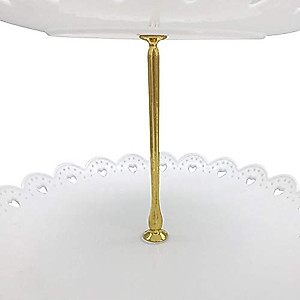 2 Set of 3-Tier Cupcake Stand Fruit Plate Cakes Desserts Fruits Snack Candy Buffet Display Tower (White)