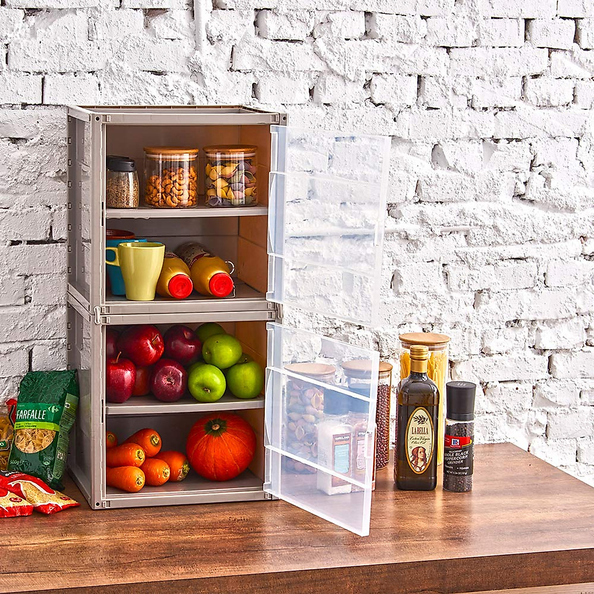 EZOWare 2 Tier Organizer Drawer, Stackable Plastic Modular Storage Box for Bathroom, Bedroom, Living Room, Kitchen, Office - 2 Pack