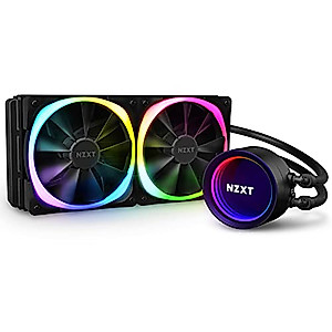 NZXT Kraken X53 RGB 240mm - RL-KRX53-R1 - AIO RGB CPU Liquid Cooler - Rotating Infinity Mirror Design - Improved Pump - Powered by CAM V4 - RGB Connector - AER RGB V2 120mm Radiator Fans (2 Included)