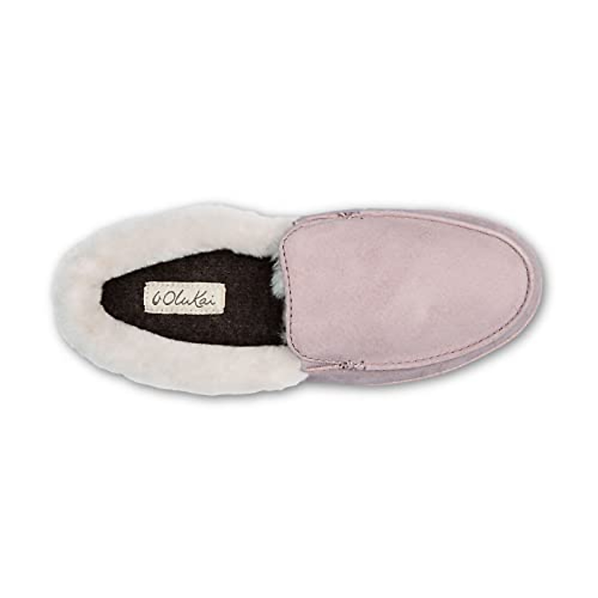 OLUKAI Ku'una Slipper, Women's Slip-On Shoes, Genuine Shearling & Premium Nubuck Leather, Drop-In Heel Design, Cozy & Ultra-Soft Comfort Fit, Soft Pink/Soft Pink, 10