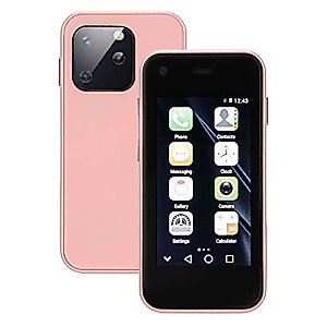 Mini Smartphone 3G, GSM 2.5Inch 1GB 8GB Quad Core Android Cell Phones for Android 6.0, Built in 1580mAh Lithium ion Battery, Kids Mobile Phone Dual SIM Card Phone Kid(Pink)