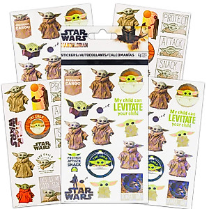 Baby Yoda Backpack with Lunch Box Set - Bundle with Baby Yoda Backpack, Baby Yoda Lunch Bag, Water Bottle, Stickers, Keychain, More | Star Wars Backpack for Boys