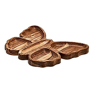 Two's Company Butterfly Hand-Crafted Sectional Serving/Charcuterie Board
