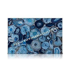 36" x 12" Inch Blue Agate Centre Table Top, Counter Top Blue Agate Stone, Eating Table, Stone Table Top, Piece Of Conversation, Family Heir Loom