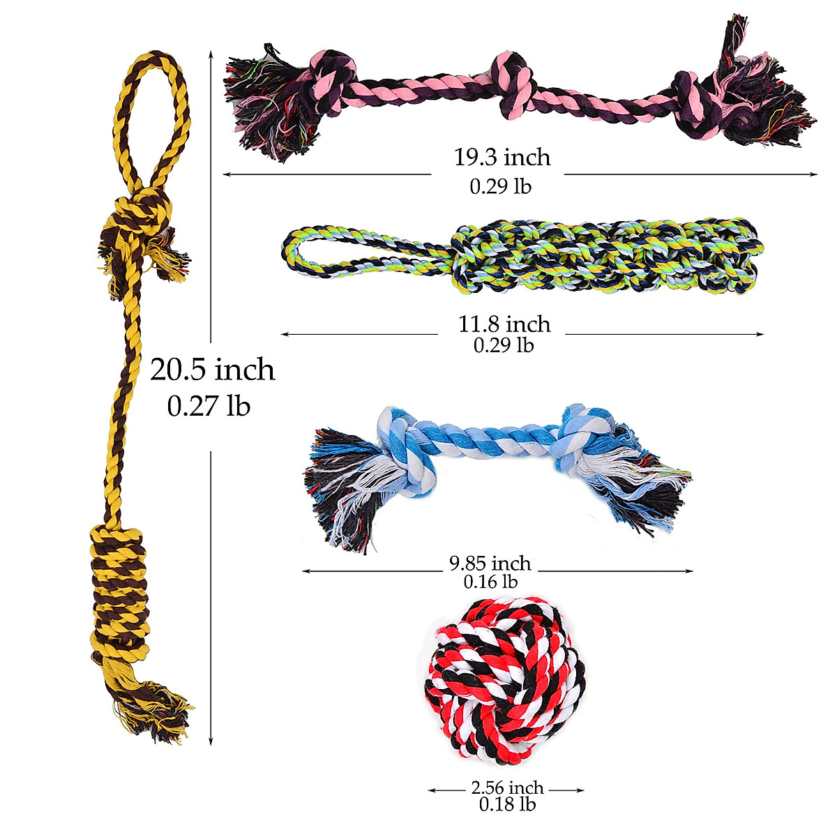 Youngever 8 Durable Dog Chew Toys, Puppy Toys, Dog Rope Toys Value Pack, Puppy Teething Toys for Small and Medium Dogs