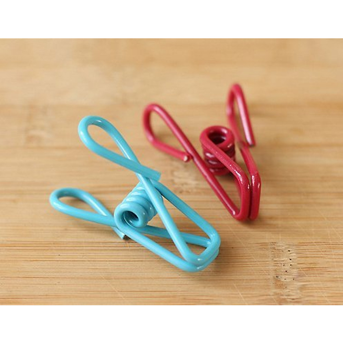 WOIWO 30Pcs Multi-Purpose Stainless Steel Wire Clips Pins Hanging Clips Hooks Assorted Colors