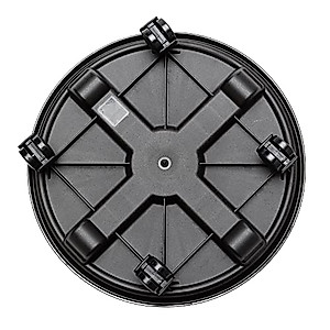 Bloem Caddy Round Plant Stand Caddy w/ Wheels Saucer Tray (CAD1600), Black, 16"