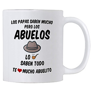 Regalos para el Mejor Abuelo del Mundo. 11 oz Abuelito Coffee Mug. Grandpa Cups in Spanish. Taza de Regalo de dia del Padre o Cumpleanos. (White)
