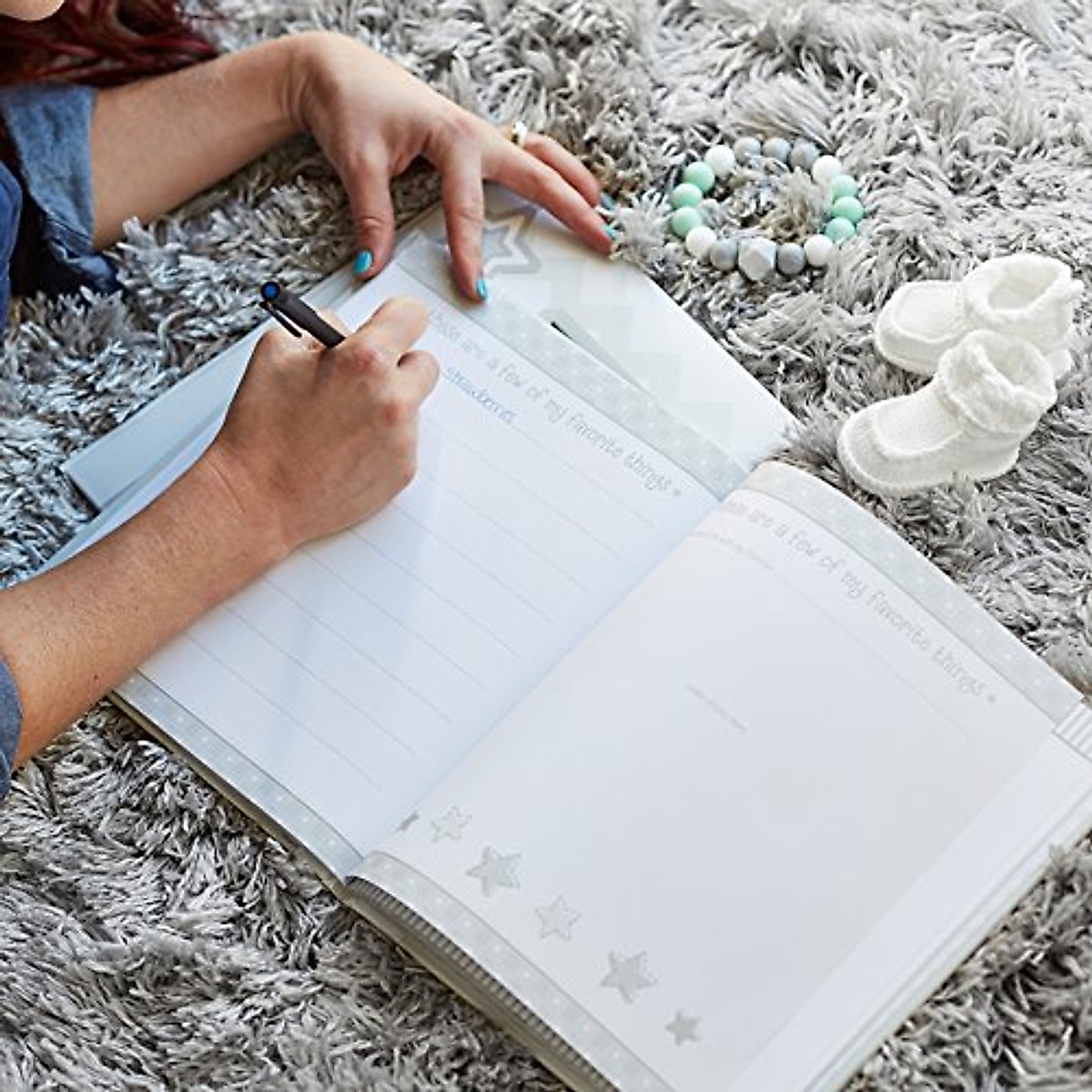 Lil Peach First 5 Years Dream Big Wordplay Baby Memory Book, Baby Keepsake Journal, Gift For New And Expecting Parents, 46 Fill In Pages, Pink