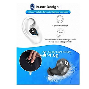 [Updated Version] Wireless Earbuds Bluetooth Headphones IKANZI iPX7 Waterproof 72H Cycle Play Time, 2200mAh Bluetooth 5.0 Auto Pairing Wireless Earphones Bluetooth Headset with Charging (Bright Black)