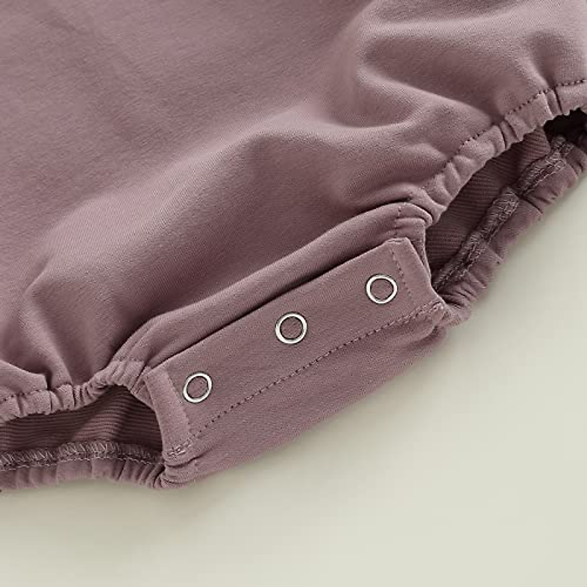 OikMombiu Newborn Baby Girl Boy Valentine's Day Outfit Little Love Crewneck Sweatshirt Onesie Bubble Romper Spring Fall Clothes(Little Love Purple, 3-6 Months)