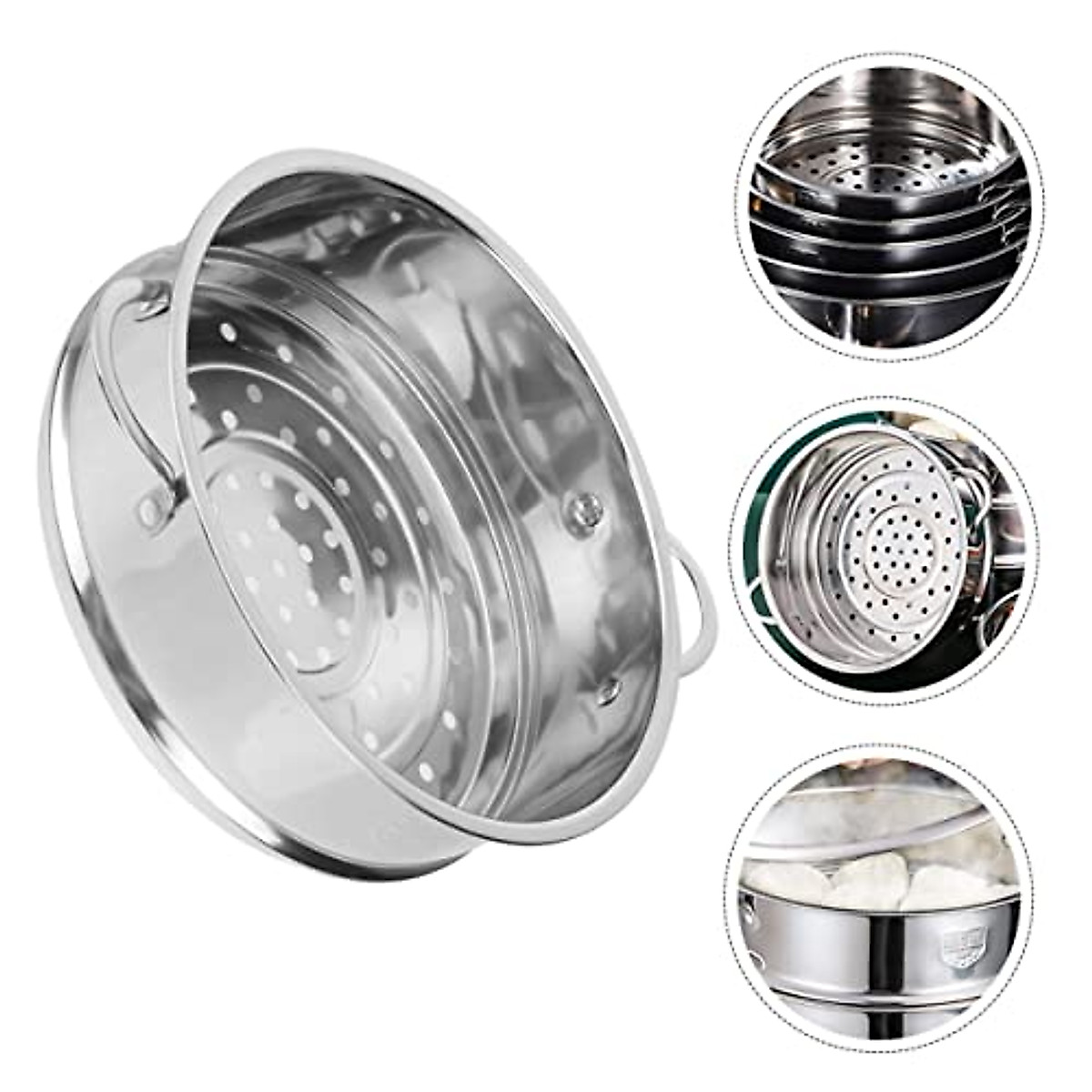 GOOHOCHY stainless steel steamer bun steamer stainless steel wok stainless cookware metal steamer basket rice cooker rack seafood steam Basket Steaming Tool Buns Steamer Kitchen Tool tray