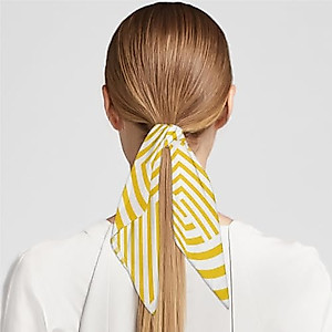 OHIKUETY Zig Zag Pattern Head Scarf for Women - Lightweight & Luxurious Like Silk Satin Scarf for Hair Wrapping at Night Bandana for Sleeping 35 Inch Square Scarf