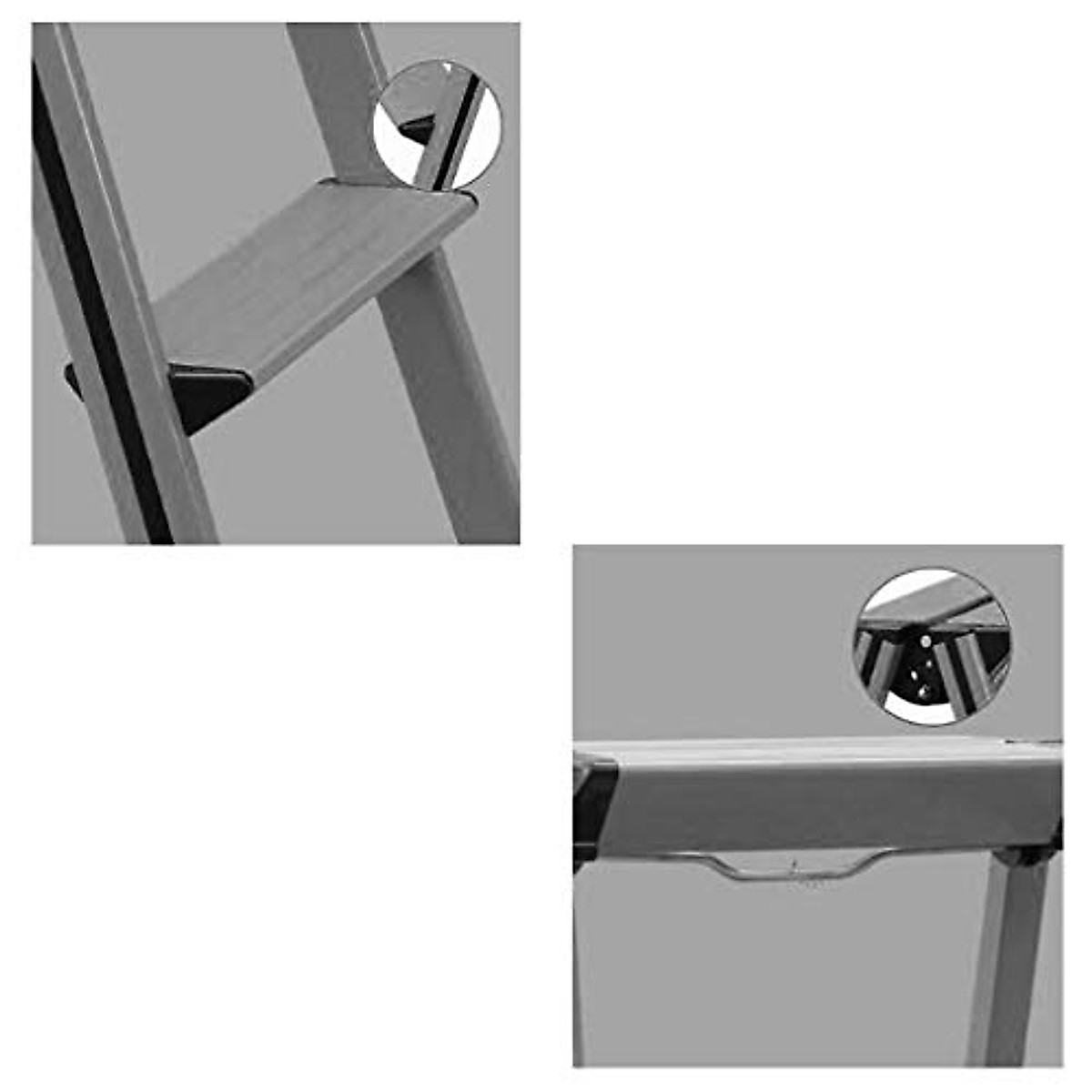 PENGJIE Folding Ladder Step Stool Ladder 3 Step Folding Aluminum Stool Heavy Duty Steel Portable Anti Slip Mat Tread Compact 120 Kg Capacity