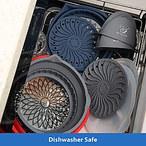 Collapsible Air Fryer Silicone Liners Pot Round, 8 inch Multifunction Microwave Steamer Popcorn,6 PCS Glass Replacement of Parchment Paper Liner Non Stick for 4 to 6 QT