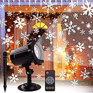 Christmas Snowflake Projector Lights Outdoor, EUKZEKY Snowfall Projector Lights Waterproof Snowflake LED Light Projector Lamp for Holiday Wedding Garden Patio Party Indoor Outdoor Christmas Decoration