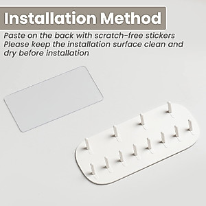 BXDOW Necklace Holder Wall Mounted, Adhesive, Plastic Necklaces Hanger, Jewelry Organizer Hanging with 12 Hooks, Jewelry Hooks for Necklaces, Rings, Bracelets, Chains, Keys,White