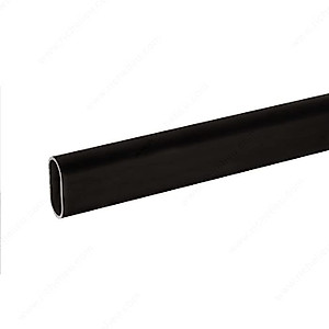 Phillco Closet Rod Kit - Oval Rod, 92 inch (2337mm) long with 6 end caps and center support. (Matte Black)
