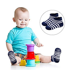 12 Pairs Baby Crawling Anti-Slip Knee Pads Non-Slip Ankle Sock Knee Pad for Baby ()