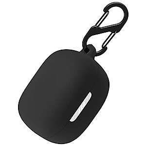 Geiomoo Silicone Case Compatible with JBL Live Pro+ TWS, Protective Cover with Carabiner (Black)
