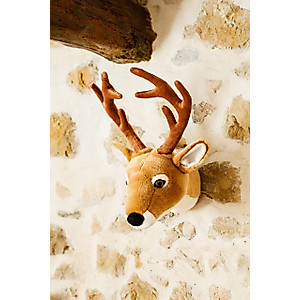 BAOUBEAR Plush Stuffed Deer Head – 17 Inch Hunting Toy, Handcrafted Trophy, Woodland Nursery Decor