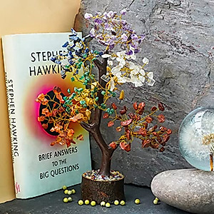 Handcrafted Healing Crystal Bonsai Tree - Feng Shui Chakra Tree with 300 Wooden Beads for Positive Energy and Balance - Perfect Home/Desk Decor and Reiki Good Luck Crystal Gifts by Karma Pledge