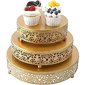 Weharnar Gold Metal Cake Stands for Dessert Table Display,Cake Stand Set 8"/10"/12"