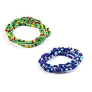 Colorful Waist Beads Body Jewelry Body Chain Fashion Belts Belly Beads, Bead Jewelry, Belly Chains, Waist Chain Jewelry for Women and Girls,7 Pieces