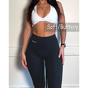 Danysu Women's V Cut Leggings for Women V-Back Scrunch Butt Leggings Soft High Waisted Booty Tights Workout Gym Yoga Pants Black S