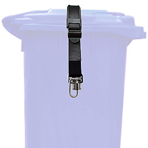 YYST Bin Strap Garbage Lock Trash Can Lid Strap Outdoor Garbage Can Strap One Piece - No More Mess !