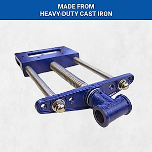 Yost Vises F9WW Front Vise | 9 Inch Woodworking Vise with guide bars | Blue
