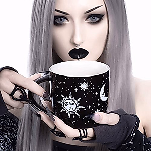 Rogue + Wolf Coffee Mug (Celestial) Halloween Decor Spooky Gifts Ghost Cool Mugs for Women & Men Witch Goth Accessories Hocus Pocus Gothic Witchy Witchcraft Supplies Tea Creepy Cup - 14.2oz / 420ml