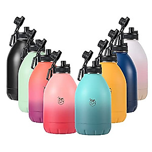 Boulder Bee | 64 oz Insulated Water Bottles | Stainless Steel Thermos for Hot & Cold Drinks | Double Vacuum Walled Gym Water Bottle | Large Metal Jug for Travel, Hiking, Camping (Light Pink)