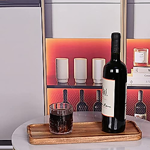 SHENGTIAN Acacia Wood Serving Trays (14 X 5.5 Inches) Rectangular Wooden Serving Platters for Home Decor, Food, Vegetables, Fruit, Charcuterie, Appetizer Serving Tray, Cheese Board (1PCS,13.78in)