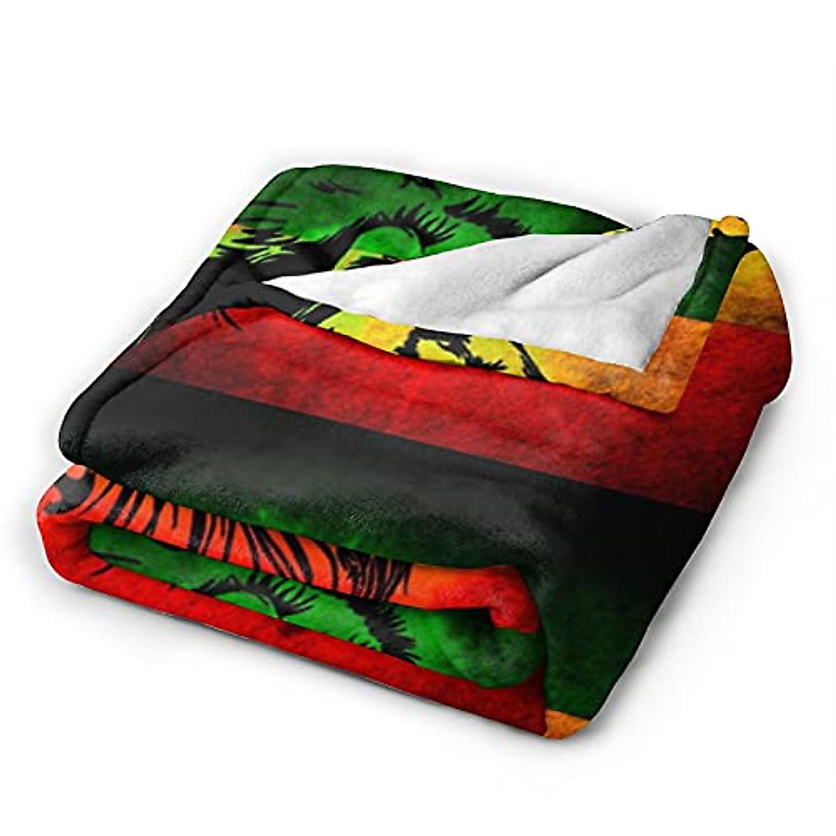 Throw Blanket Jamaican Lion Flag Ultra-Soft Micro Fleece Blanket for Couch Sofa Bed Living Room 50"X40"