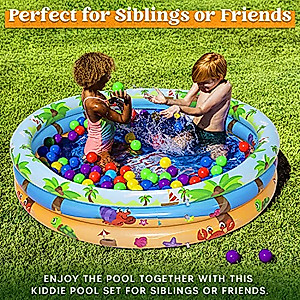 JOYIN 2 Pack 47" Baby Pool, Float Kiddie Pool, Inflatable Baby Swimming Pool with 3 Rings, Seasonal Merriment for Children, Indoor and Outdoor Water Game Play Center for Toddlers