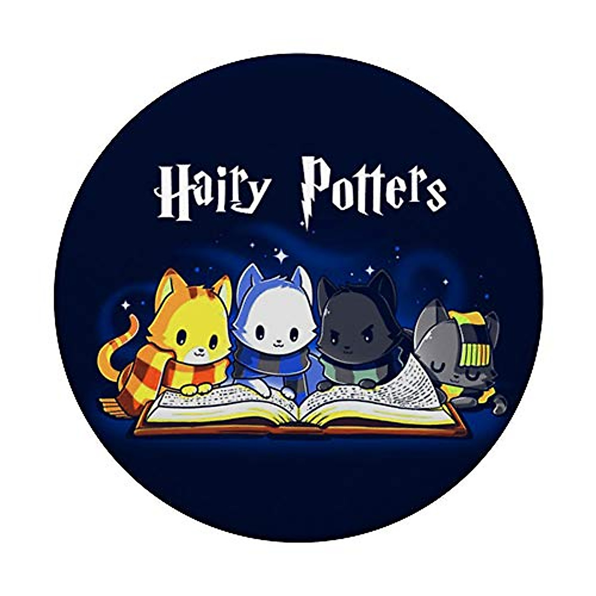 Hairy Cats Cute Potter Cats for Cat Lovers PopSockets PopGrip: Swappable Grip for Phones & Tablets