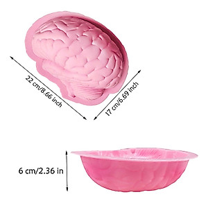 WOPODI Silicone Brain Shape Mold Halloween Humans Brain Cake Molds Realistic Internal Body Organs Fondant Cakes Mould Baking Candy Chocolate Pudding Dessert Jelly Sugar for Halloween Party Props