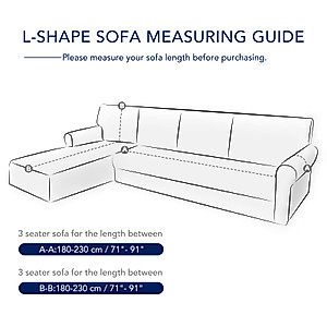 PureFit Super Stretch Sectional Couch Covers - 2 pcs Spandex Non Slip, with Elastic Bottom for L Shape Sectional Sofa Couches, Great for Kids & Pets (3 Seat Sofa + 3 Seat Chaise, Dark Gray)