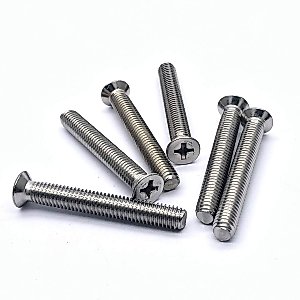 25pcs M6-1.0 x 45mm Stainless Steel Countersunk Head Screws, Metric Coarse Thread Flat Head Bolt, Phillips Drive (Size: 6×45)
