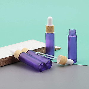 Ellbest 10ml Essential Oil Dropper Glass Bottle 10pcs Colorful Dropper Bottles with Eye Dropper for Travel, Carrying Outside (Matte Purple)