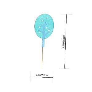 ifundom 24pcs Felt Tree Christmas Tree cheesecake christmas ornaments christmas decor holiday cupcake topper cute cupcake topper christmas tree cake toppers Christmas Party Decor fruit