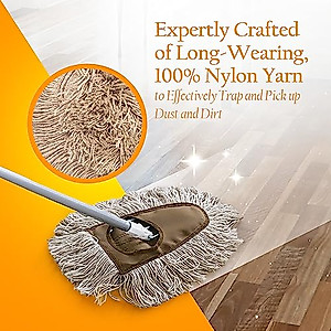Stanley Home Products Washable Nylon Dry Mop - Removes Dust and Dirt from Surfaces and Hard to Reach Areas (Complete Mop)