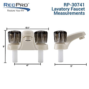 RecPro 4" RV Faucet | Parchment | RV Bathroom Accessories | RV Bathroom Sink | Lavatory Faucet