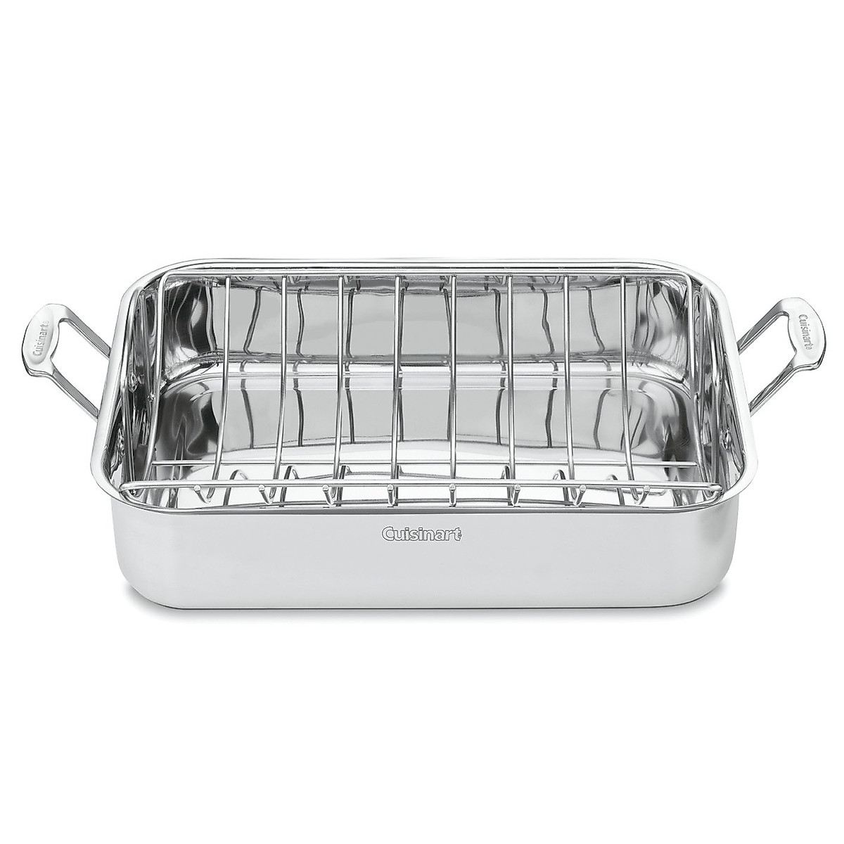 Cuisinart 77-412P1 Piece 12-Quart Chef's-Classic-Stainless-Cookware-Collection, Pasta/Steamer Set (4-Pc.) & 7117-16UR Chef's Classic 16-Inch Rectangular Roaster with Rack, Stainless Steel