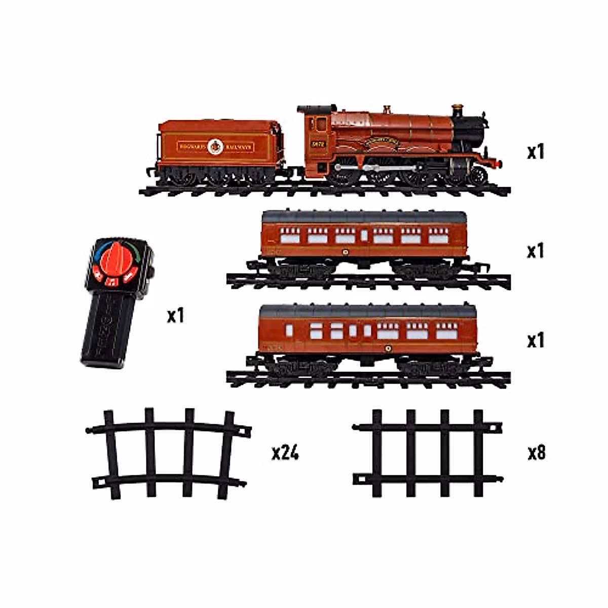 Lionel Battery-Operated Hogwarts Express Toy Train Set with Locomotive, Train Cars, Track & Remote with Authentic Train Sounds, & Lights for Kids 4+