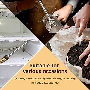 JINBAZO Ice Pick with Safety Cover, Pick Tool for Breaking Ice, Non-slip Antiskid Handle for Kitchen, Bars, Bartender, Camping (Bronze)