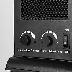 e-Flame USA Tahoe LED Portable Freestanding Electric Fireplace Stove Heater - Realistic 3-D Log and Fire Effect (Black)