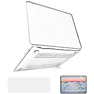 B BELK Compatible with MacBook Air 13 inch Case M1, MacBook Air Case 2021 2020 2019 2018 Model A2337 A2179 A1932 with Touch ID, Clear Plastic Laptop Hard Shell + 2 Keyboard Covers + Screen Protector